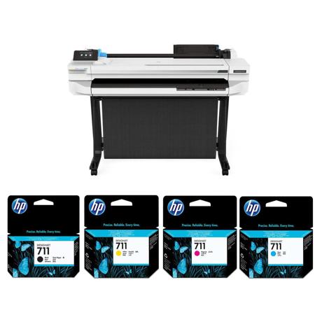HP DesignJet T525 36" Wireless Large-Format Inkjet Printer W/Ink Bundle ...
