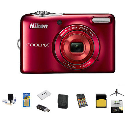 Nikon Coolpix L30 Digital Camera, With Advanced Bundle - Adorama