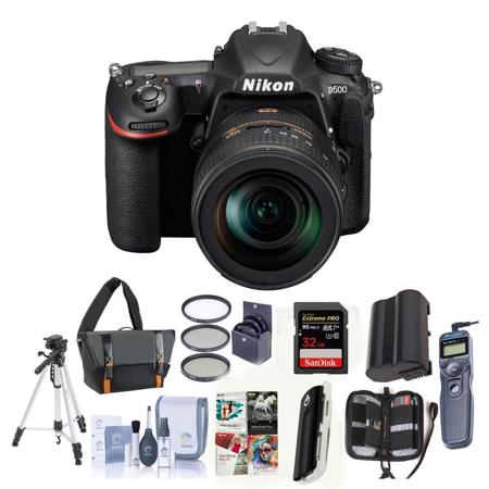 Nikon D500 DSLR Body with 16-80mm ED VR Lens and Premium Kit