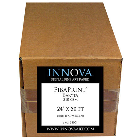 Innova Art Fibaprint Baryta Fibre Silk Photo Paper, 24"x50' Roll