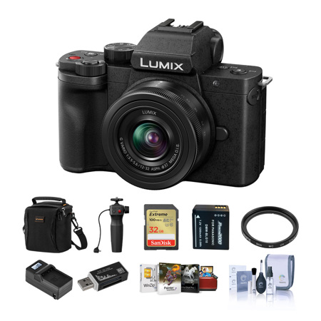 Panasonic Lumix DC-G100 Camera Black w/12-32mm Lens, Tripod/Grip Mac ...