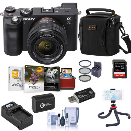 Sony Alpha 7C Mirrorless Camera with 28-60mm Lens, Black with Mac ...