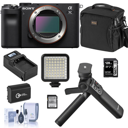 Sony Alpha 7C Mirrorless Camera, Black - Vlogger Accessories Kit