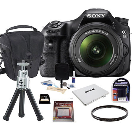 Sony Alpha SLT-A58 DSLR Camera with 18-55 Lens & Premium Accessory Bundle