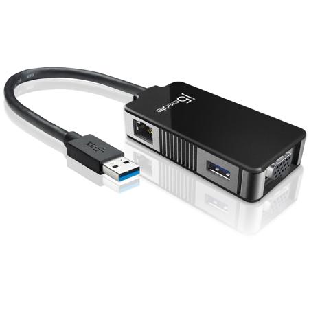 J5 Create VGA & Gigabit Ethernet USB 3.0 Multi-Adapter, Black Edition