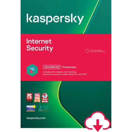 Kaspersky 1-Year Internet Security Software License, 3-User, Download
