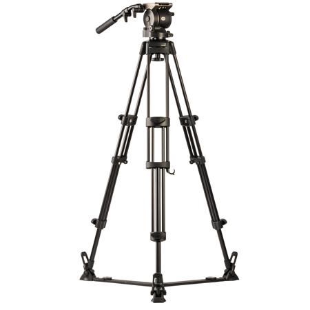 Libec HS-250 3-Section Al Tripod, H25 Dual Base Fluid Head, SP-2B Floor Spreader HS-250