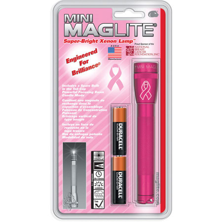 MagLite NBCF Mini Mag Flashlight with Battery, 14 Lumen, Pink