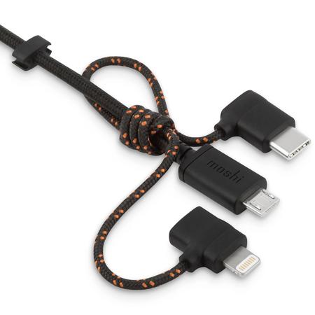 Moshi 3.3' 3-in-1 Universal Charging Cable, Gray 99MO023011 - Adorama