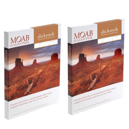 Moab 2 Pack Slickrock Metallic Glossy Silver 13x19" Fine Art Paper, 25 ...