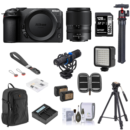 Nikon Z 30 DX-Format Mirrorless Camera w/18-140mm Lens, Bundle w ...