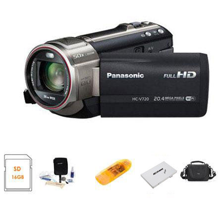 Panasonic HC-V720 Live Streaming HD Camcorder - BUNDLE - with Camera ...