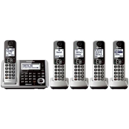 Panasonic KX-TGF375 Link2Cell Bluetooth Cordless Phone, 5 Handsets, Silver