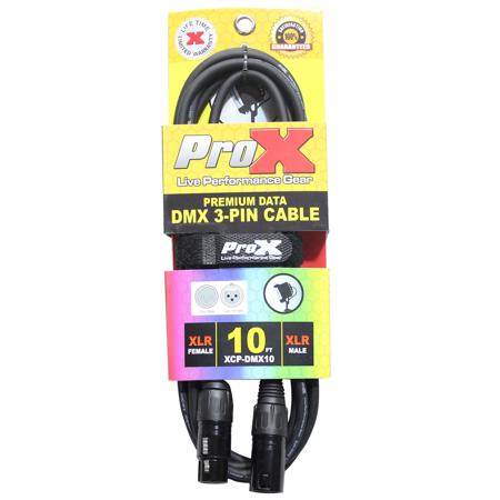ProX XCP-DMX10 10' 3-Pin DMX XLR3-M to XLR3-F Premium Data Cable XCP-DMX10