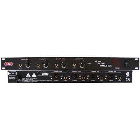 Rolls RDB104 4 Channel Quad Active Direct Box with Parallel 1/4" Inputs ...