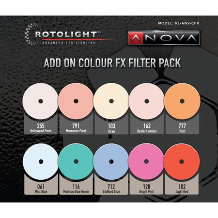 Rotolight Add-On Color FX Filter Pack for Anova V1, V2 & PRO Lights, 10 ...