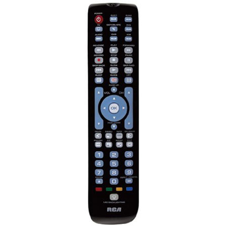 RCA Remote Control, 8 Device-Learning, Macro Backlit, High Gloss Black