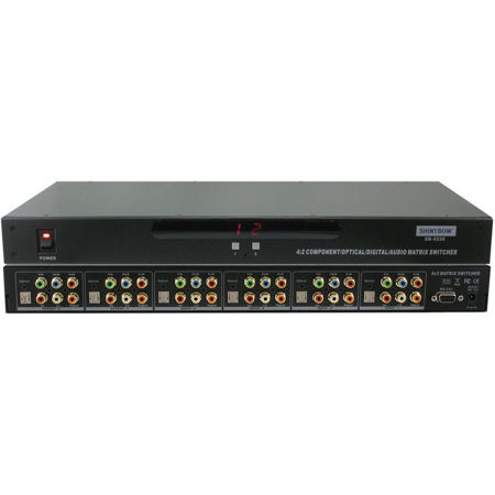 Shinybow 4x2 Component Video & Digital/Analog/Optical Audio Matrix Switcher