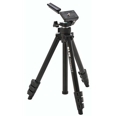 Slik COMPACT 4-section Aluminum Tripod with 2-Way Pan Head - Black 611461