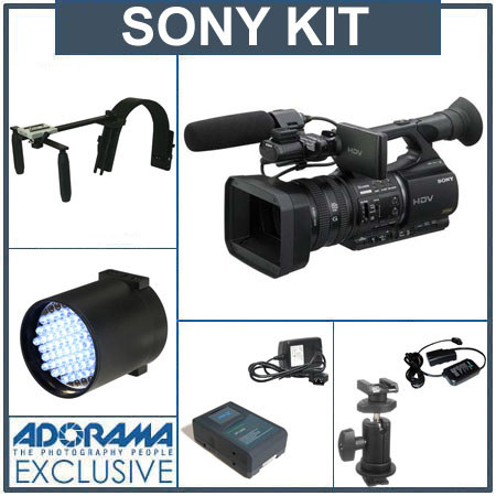 Sony HVR-Z5U Camcorder, Bundle w/Switronix Shoulder Mount, Battery, LED ...