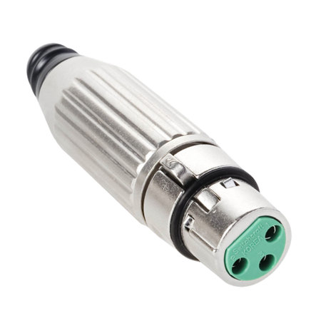 Switchcraft 3-Pin XLR Female Cable Mount Connector, Silver Pins / Nickel Metal AAA3FZPKG