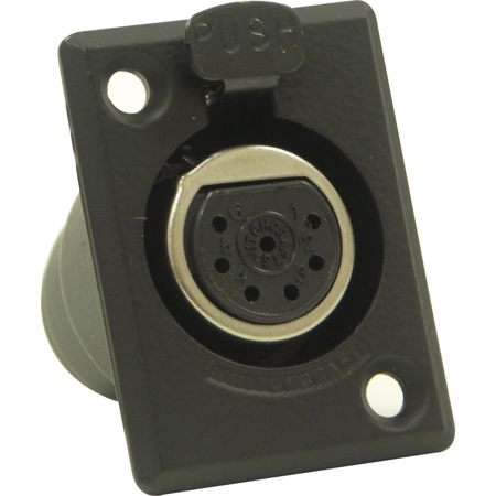 Switchcraft 7-Pin XLR Female Panel Mount Connector, Silver Pins / Black ...