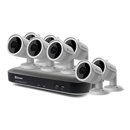 Swann 8-Channel 4K-Upscale 1TB Security System with 8 8MP Bullet Cameras