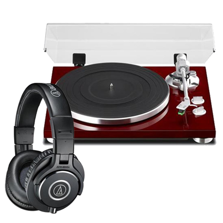 TEAC TN-300 Analog Belt-Driven Turntable, Cherry W/Audio-Technica ATH ...