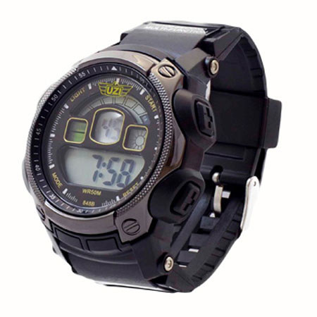 UZI W-848 Digital Sport Men's Watch with Rubber Strap, Black/Silver UZI ...