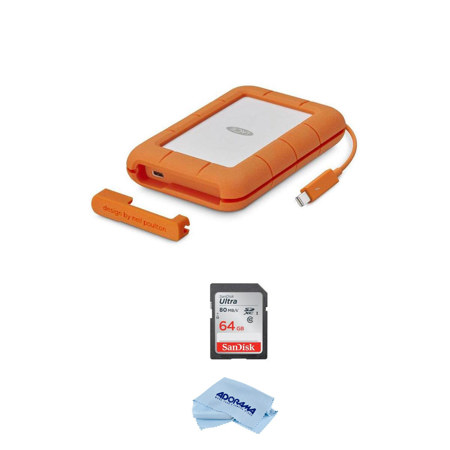 LaCie 4TB Rugged Thunderbolt & USB-C Mobile External Hard Drive W/64GB ...