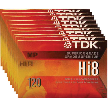 TDK Hi-8mm P6-HMP-120 Metal Particle Tape - 10 Pack - Adorama