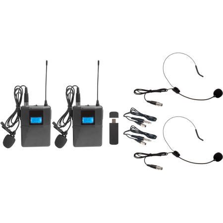 VocoPro USB-CAST Dual Wireless USB Body Pack Mic System USB-CAST-B