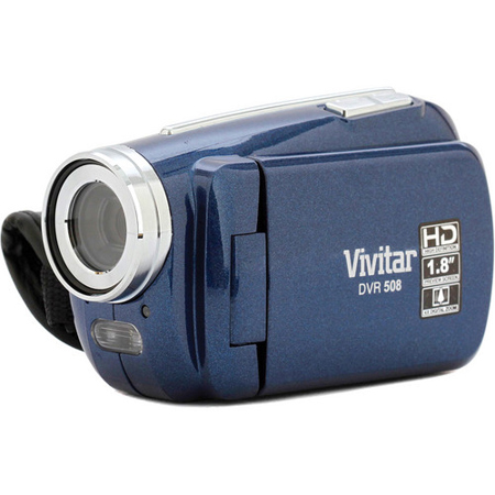 Vivitar 508NHD 5MP 720p HD Digital Video Recorder, 4x Digital Zoom, Blue