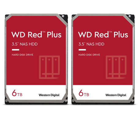 WD 2 Pack Red Plus 6TB 5640rpm SATA III 3.5" Internal NAS Hard Drive ...