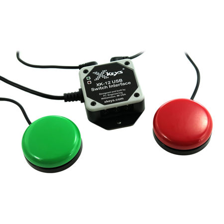 X-Keys USB Twelve-Switch Interface with Red and Green Orby Switches XK-12SWIORB-BU