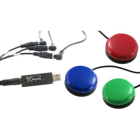 X-Keys USB Three-Switch Interface with Red, Green and Blue Orby ...