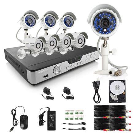 Zmodo 8CH H.264 DVR Security Camera System, Includes 8x 600TVL Cameras ...
