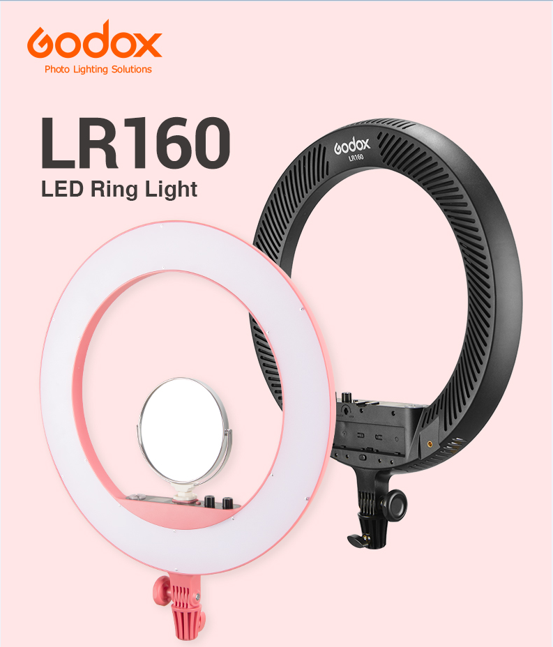Godox LR160 LED 3200K-8000K Bi-Color Ring Ligh (Black) LR160 (BLACK)