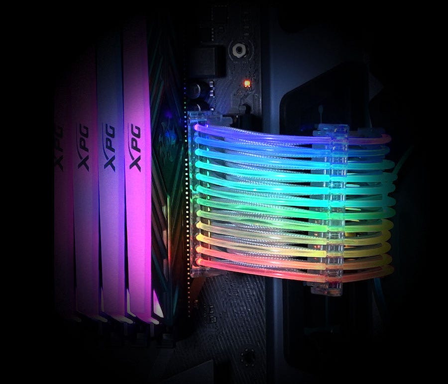 Lian-Li Strimer 24-Pin PSU Extension Cable with Addressable RGB LED ...