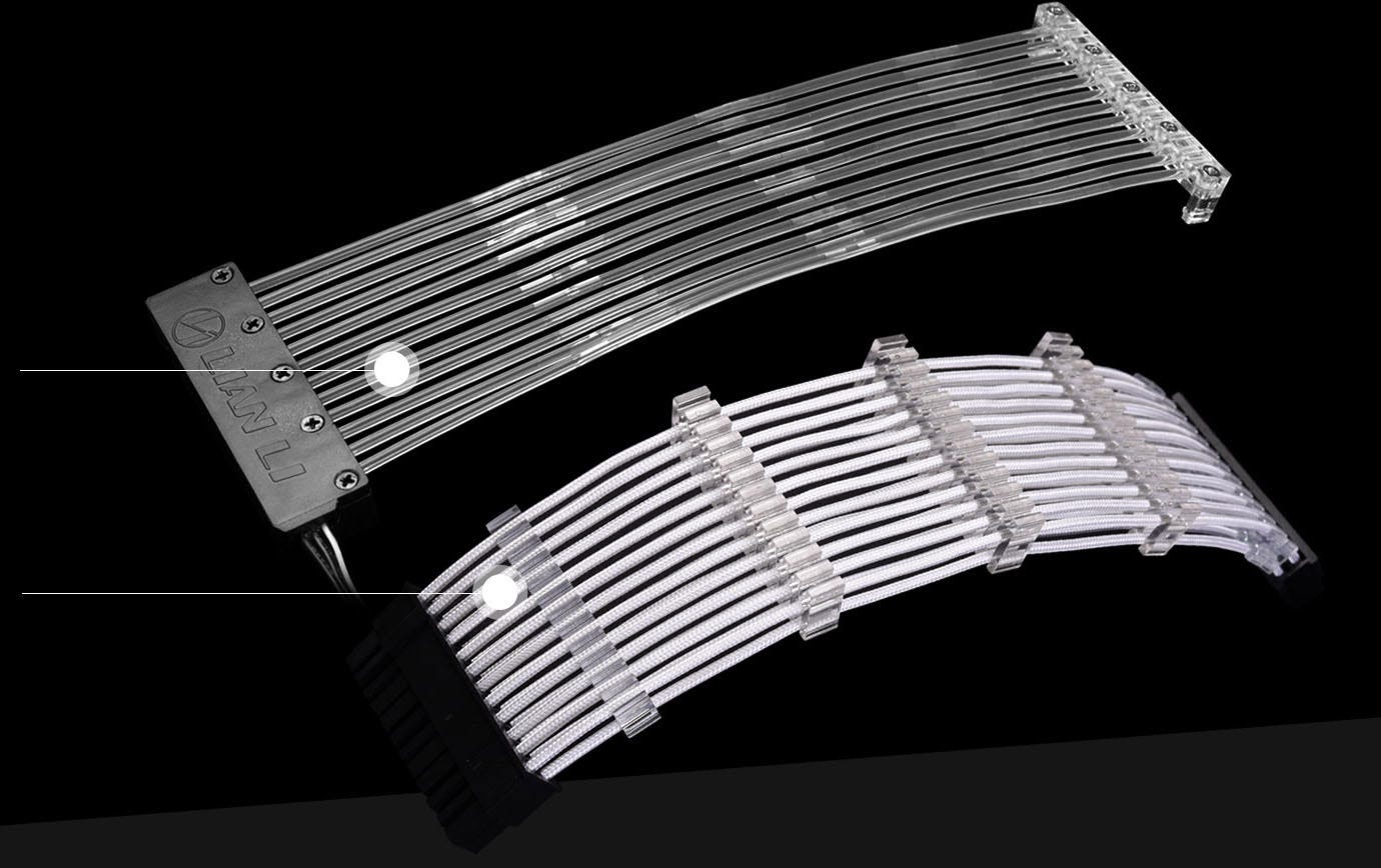 Lian-Li Strimer 24-Pin PSU Extension Cable with Addressable RGB LED ...