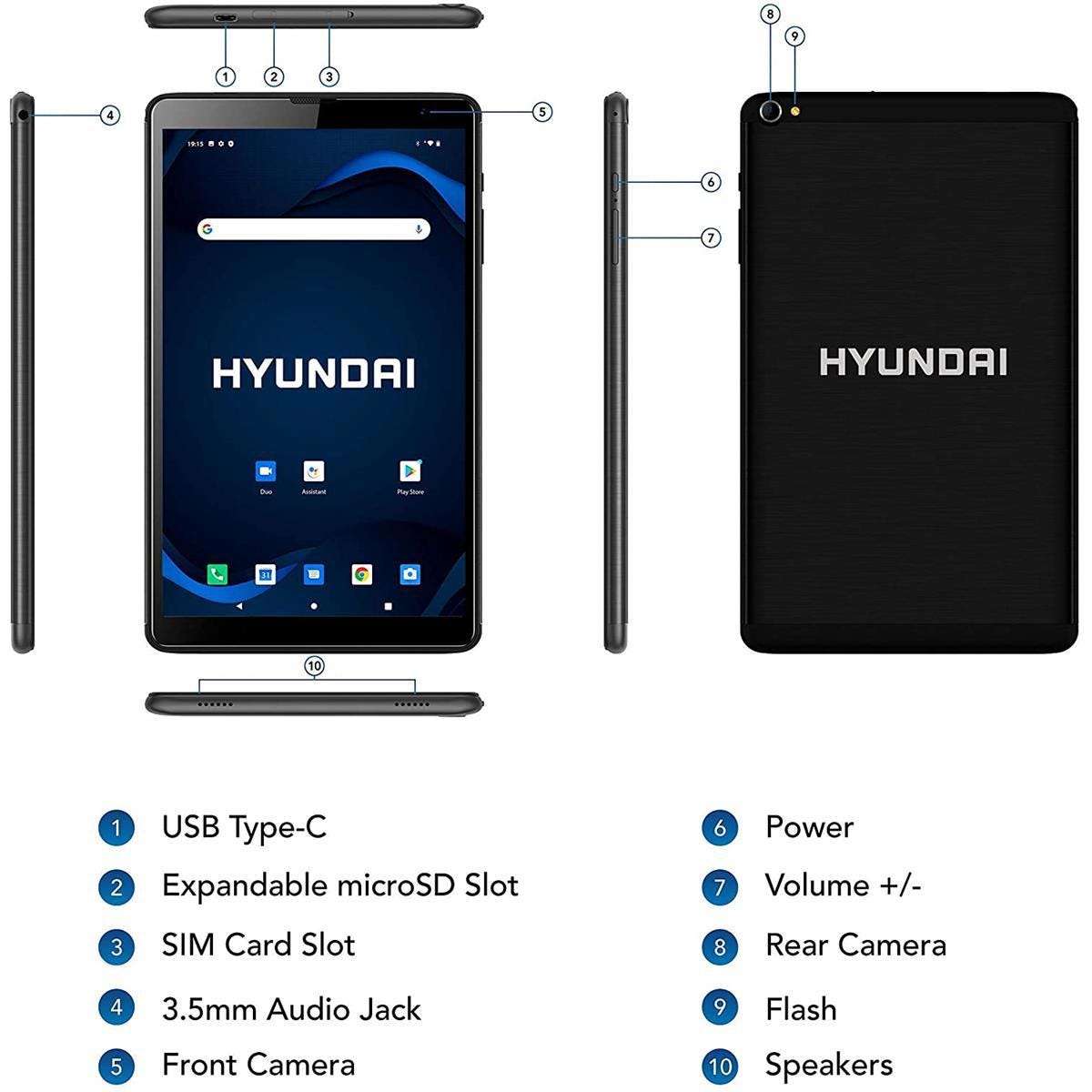 Hyundai Technology HyTab Plus 8LB1 8" 32GB Tablet, MTK8765B,2GB,Android ...