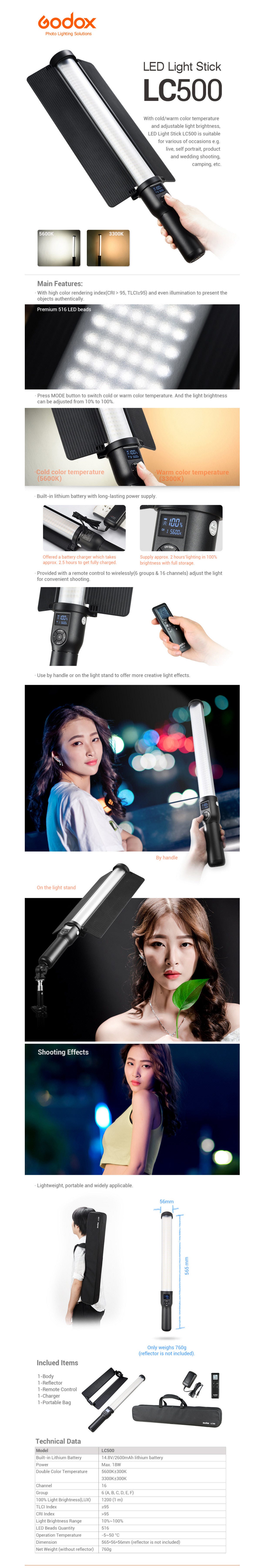 Godox LC500 LED Light Stick LC500 - Adorama