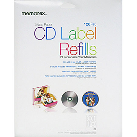 UPC 034707004245 - Memorex White Matte CD Label Refills - 120 Pack ...