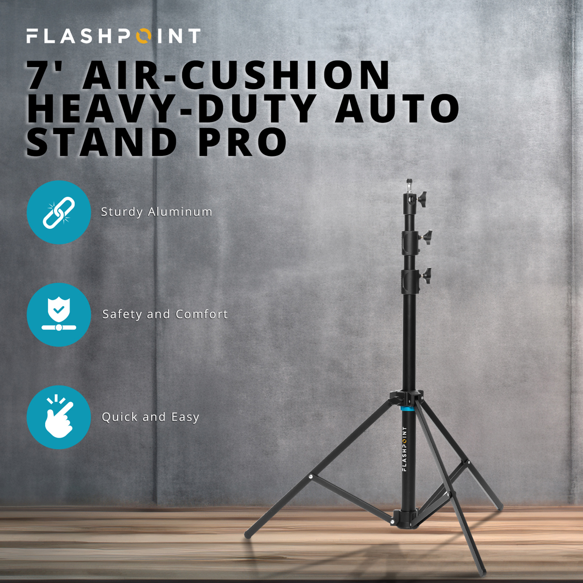 Flashpoint FPS7AS Three Section Light Stands for sale online | eBay