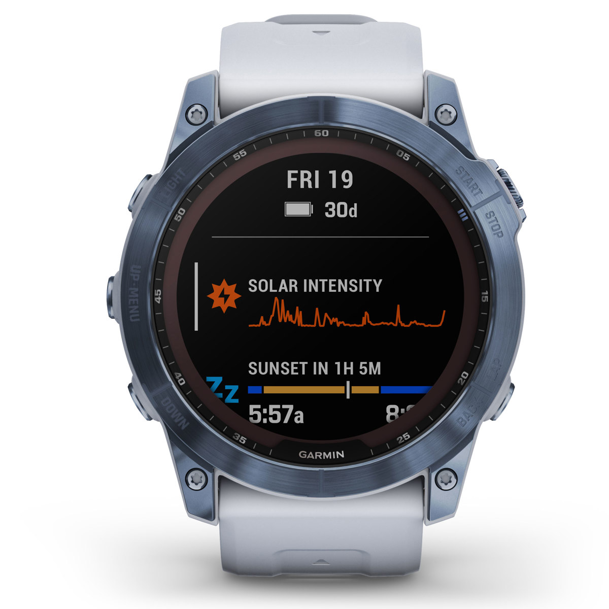 Garmin fēnix 7X Sapphire Solar GPS Watch - Mineral Blue/Whitestone for ...