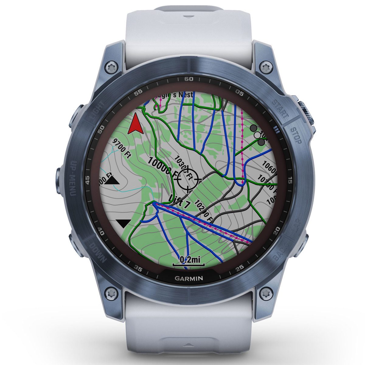 Garmin fēnix 7X Sapphire Solar GPS Watch - Mineral Blue/Whitestone for ...