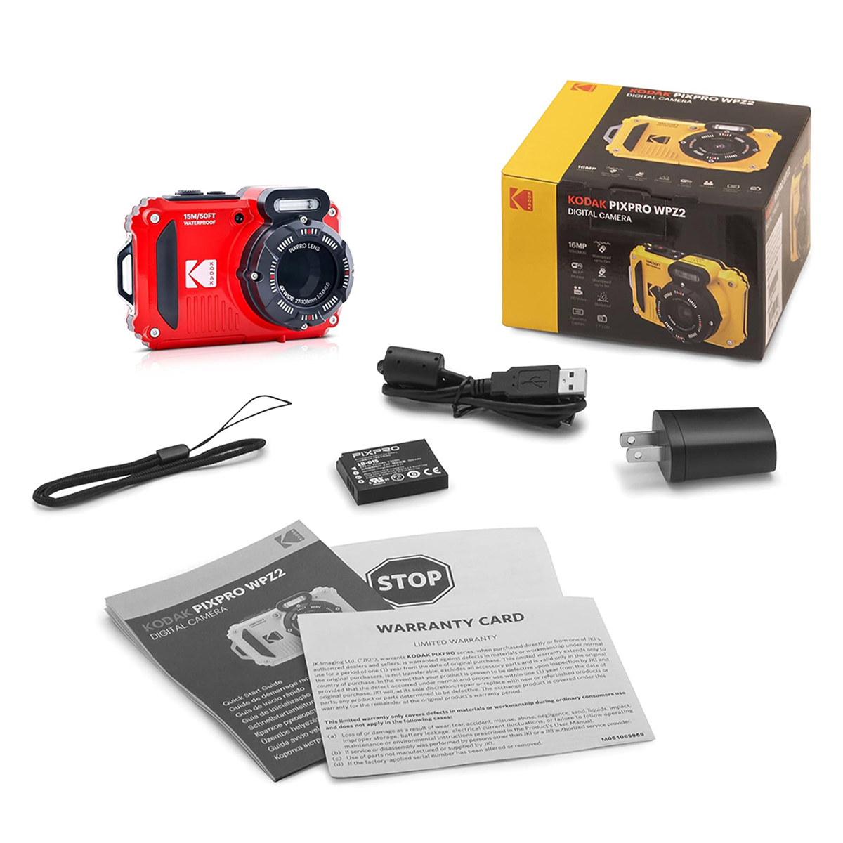 Kodak PIXPRO WPZ2 16MP Full HD Waterproof Rugged Digital Camera, Red # ...