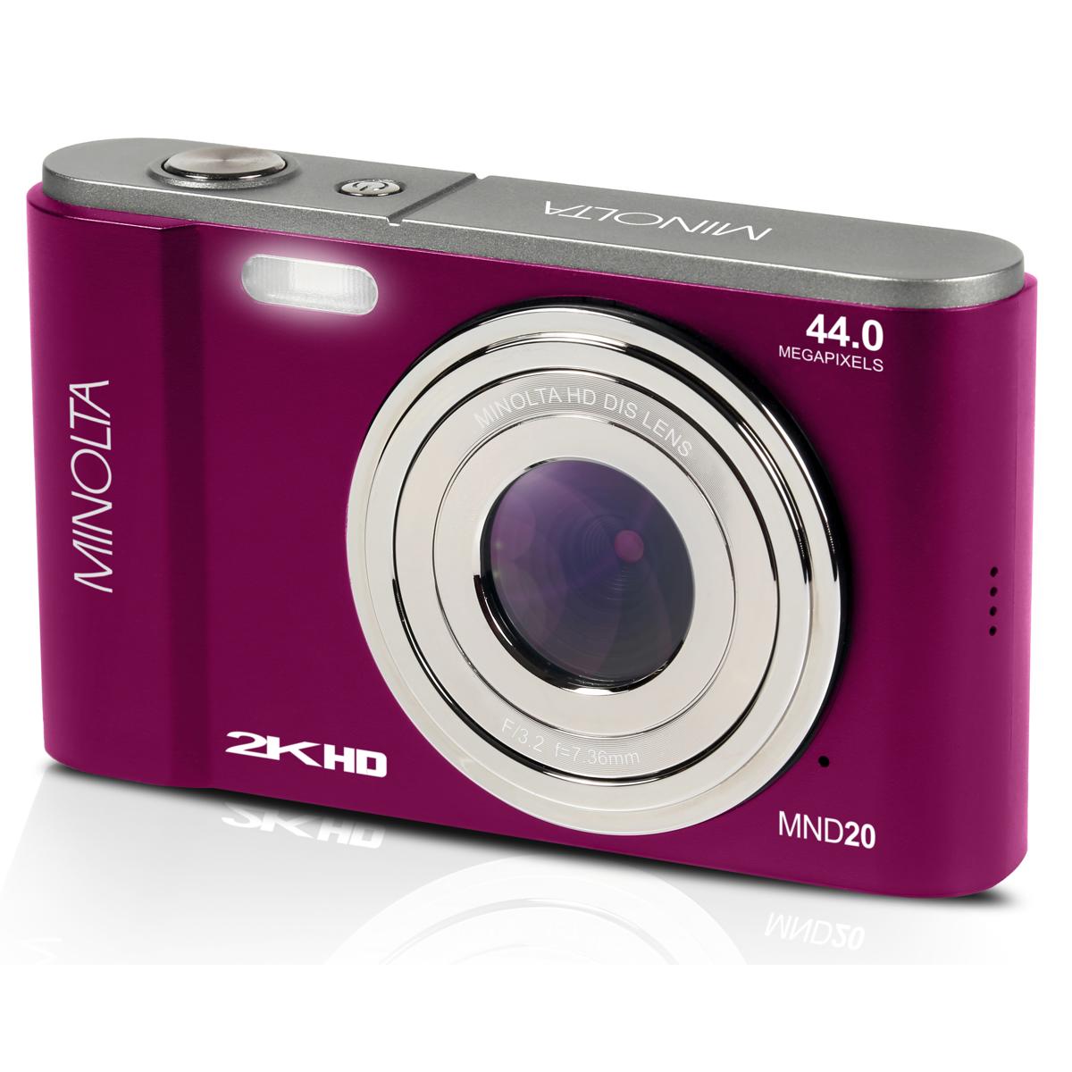 Minolta Minolta MND20 44 MP 2.7K Ultra HD Digital Camera (Magenta) # ...