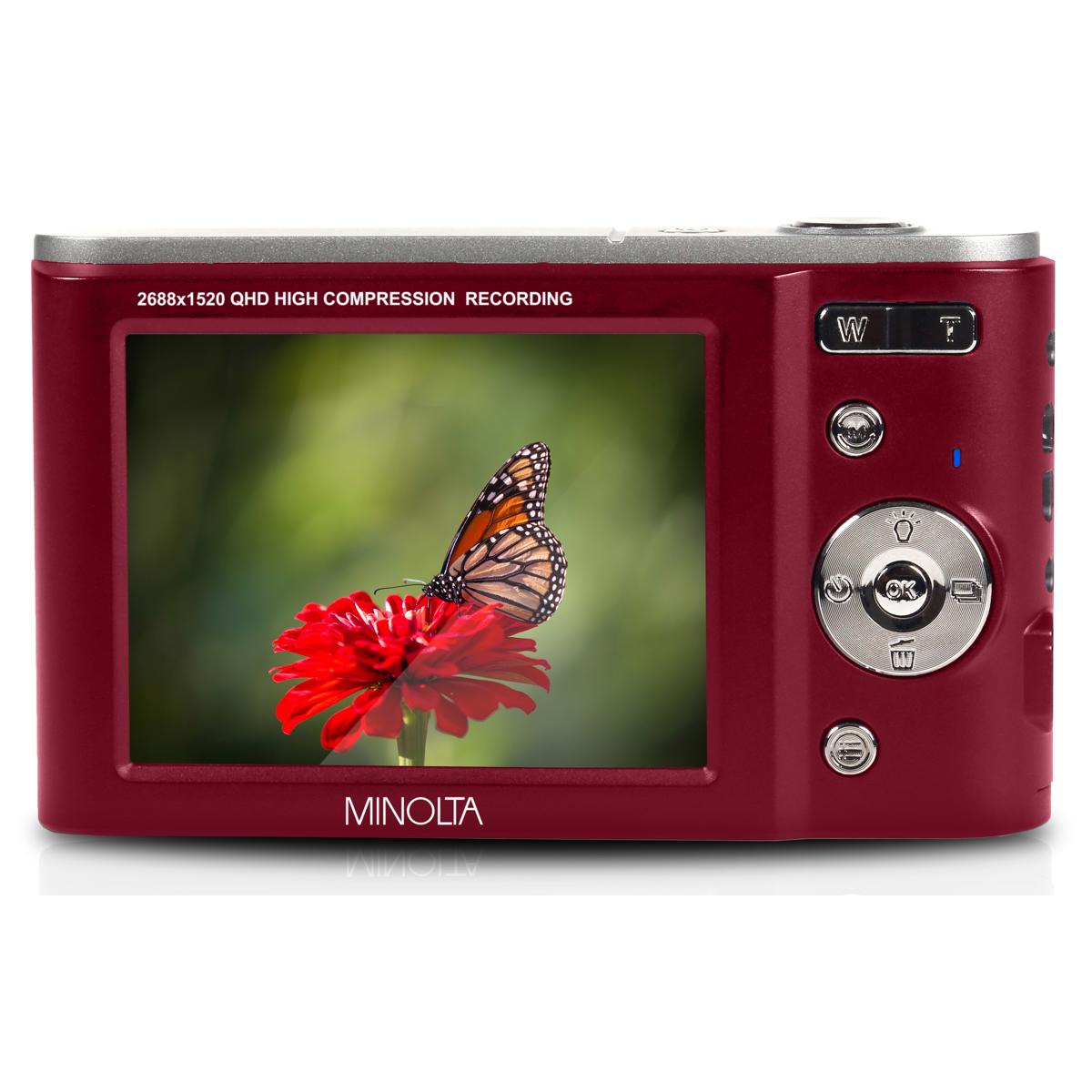 Minolta Minolta MND20 44 MP 2.7K Ultra HD Digital Camera (Red) #MND20-R ...